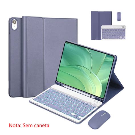 Capa Com Teclado Iluminado E Mouse Para Ipad 5 6 7 8 9 Geração Ipad Pro 97 105 129 13 Inch
