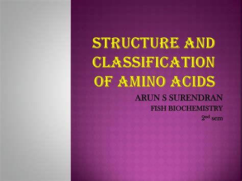SOLUTION: Structure and classification of amino acids - Studypool