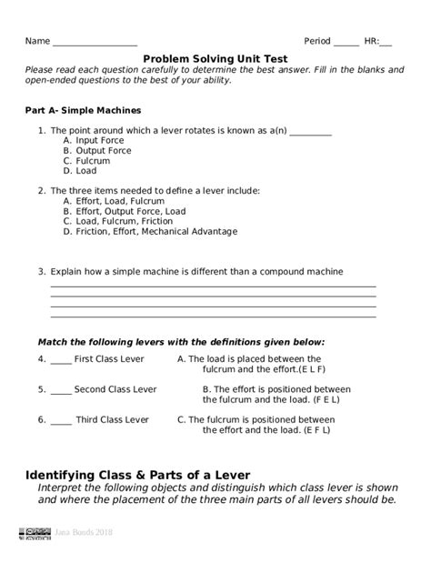Problem Solving Unit Test Doc Template Pdffiller