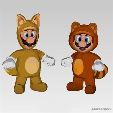 Game Super Mario Tanooki Mario And Kitsune Luigi Paperzone Vn