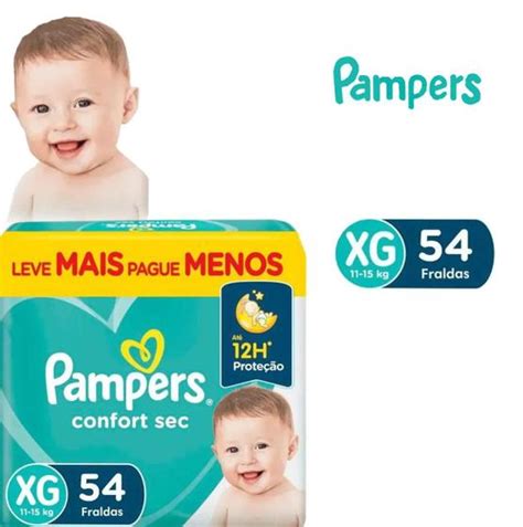 Fraldas Pampers Confort Sec Bag Xg 54 Unidades Fralda Descartável