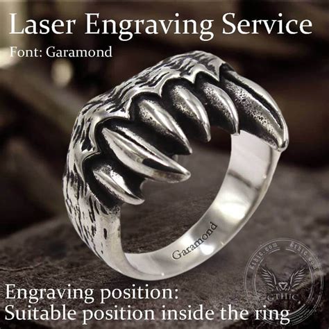Vampire Teeth Stainless Steel Ring Gthic