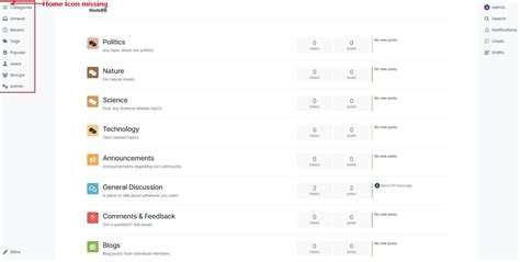 Footer Not Showing And Home Icon Missing From Navigation Menu