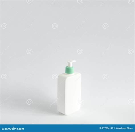 White Unbranded Dispenser Shampoo Gel Soap Bottle Isolated On White