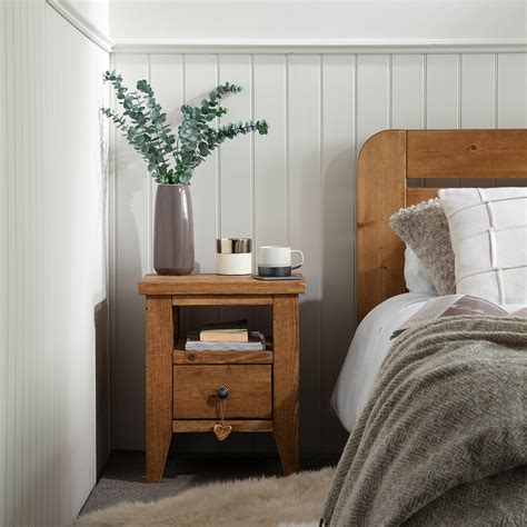 Whitburn Bedside Table | Rustic Style With Drawer