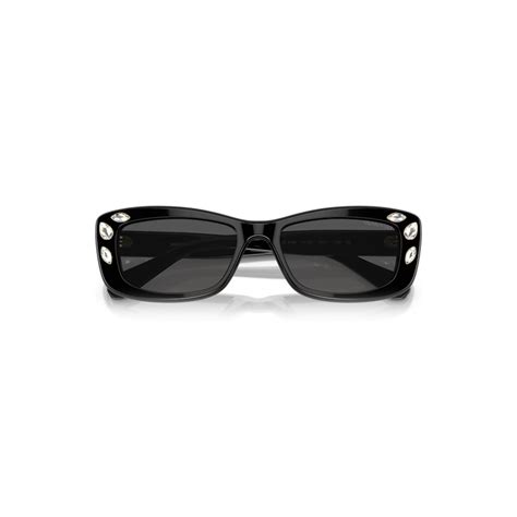 Swarovski Rectangular Sunglasses Black Sunglasses Swarovski
