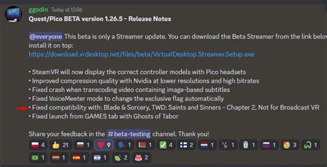 psa the virtual desktop devs have fixed the issue with bands and vd r