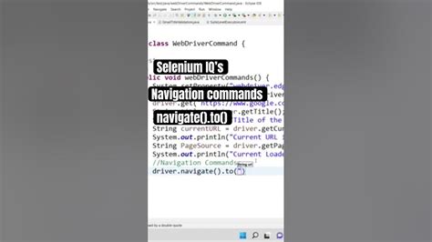 Navigateto In Selenium Shorts Ytshorts Selenium Seleniumtekautomation Youtube