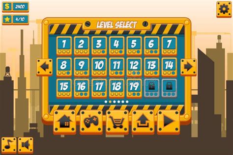 Sci Fi Video Game User Interface Collection Stock Vector Illustration