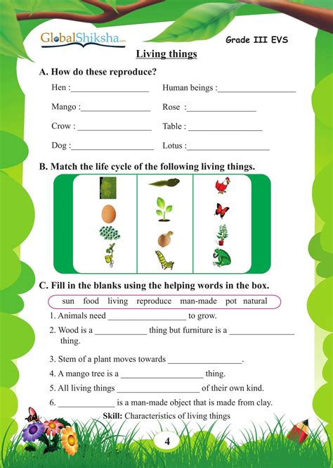 Buy Globalshiksha Printed Worksheet Of Environmental Science Evs Subject For Class 3 Grade 3