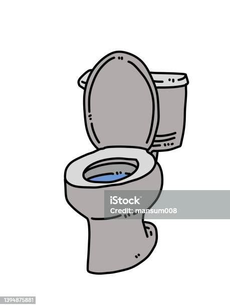 Flush Toilet On White Background向量圖形及更多廁所 家居設施圖片 廁所 家居設施 一個物體