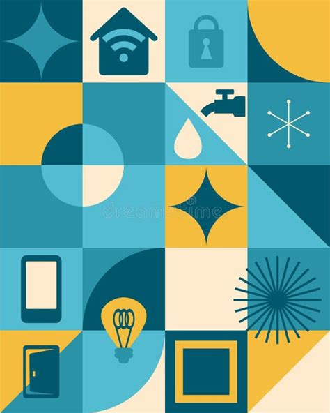 Abstract Smart House Control System Concept Poster Digital Home With