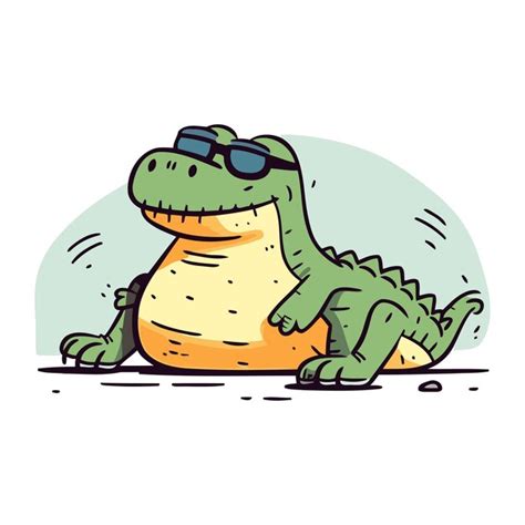 Crocodile In Sunglasses Vector Illustration Of A Crocodile Premium Ai