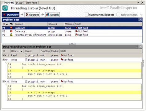 インテル ソフトウェア開発製品 インテル Parallel Inspector を使用した Openmp ベースのマルチスレッド・コード