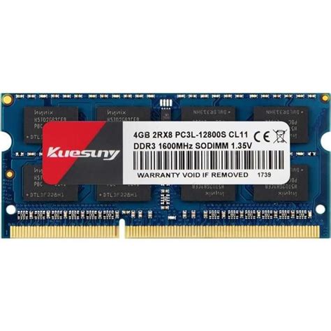 4Go 1X4Go Ddr3L Ddr3 1600Mhz Sodimm Pc3L Pc3 12800S 1 35 V 1 5 V Cl11 204Pin 2Rx8 Dual