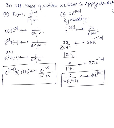 Solved This Is A Fourier Transform Question I Am Wondering How To Do Inverse Fourier