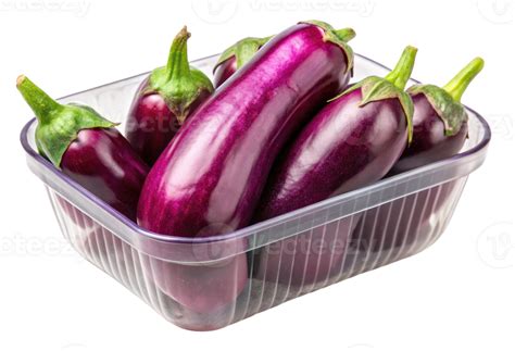 Eggplant In A Plastic Container 55746112 Png