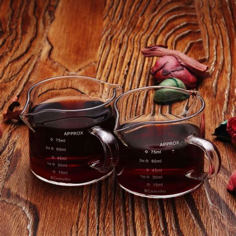 【a Hot】 75ml Heat Resistant Glass Measuring Cup Double Mouthed Ounce