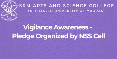 Vigilance Awareness Pledge Srm Arts And Science College
