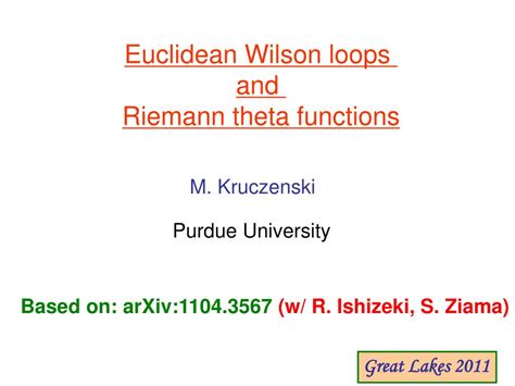Ppt Euclidean Wilson Loops And Riemann Theta Functions Powerpoint