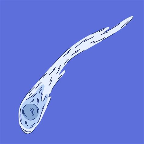 Premium Vector Illustration Of A Blue Ice Comet With A Long Flaming