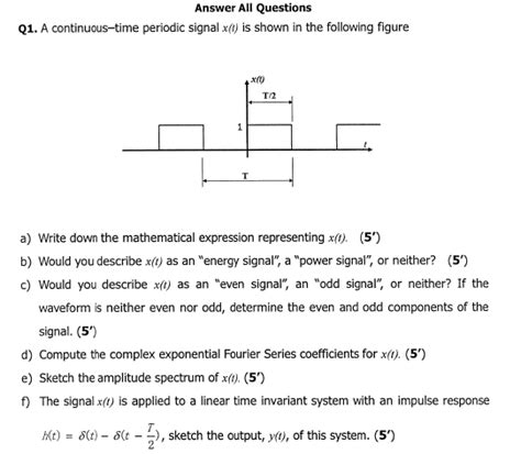 Solved Answer All Questions Q1 A Continuous Time Periodic Chegg Com