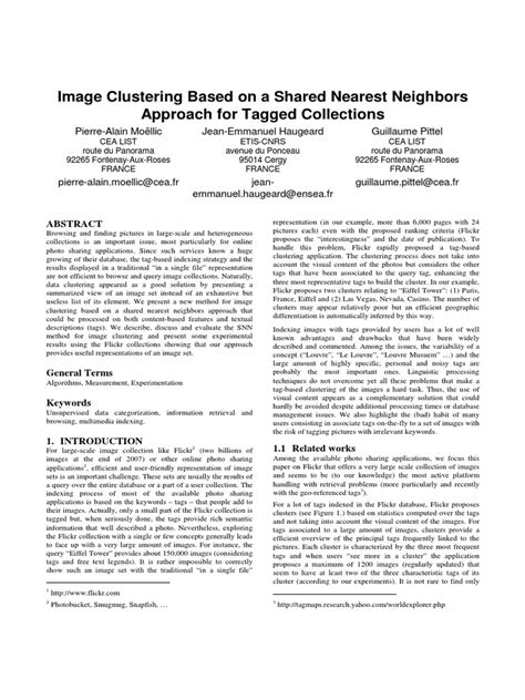 Image Clustering Based On A Shared Nearest Neighbors Approach For