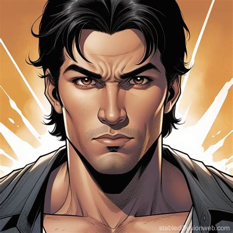Description Of A Masculine Intimidating Young Man Stable Diffusion