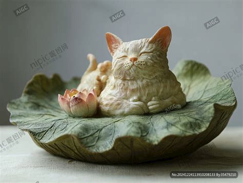 Ai创作图御猫摆件 小猫摆件 小猫陶瓷装饰品 陶艺小猫 猫咪摆件 瓷塑猫 彩塑泥巴花猫 猫摆件 茶宠摆件 瓷猫咪 小猫雕像 摆设茶宠 陶猫