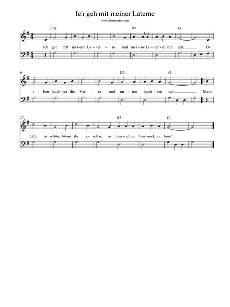 Ich Geh Mit Meiner Laterne Klavier Partitur Pdf