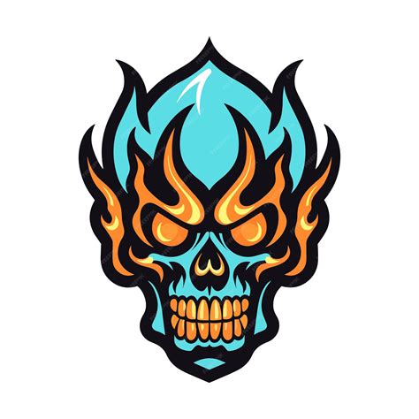 Premium Vector Flaming Skull Vector Clip Art Illustration