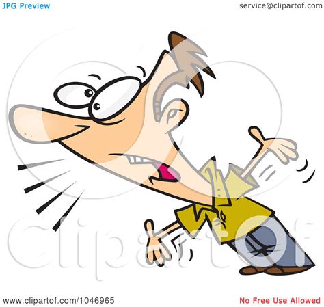 Royalty Free RF Clip Art Illustration Of A Cartoon Man Complaining By