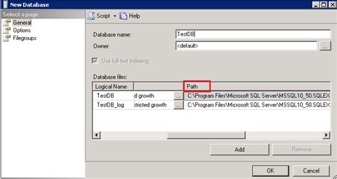 Create New Sql Database In Different Location Using Ssms