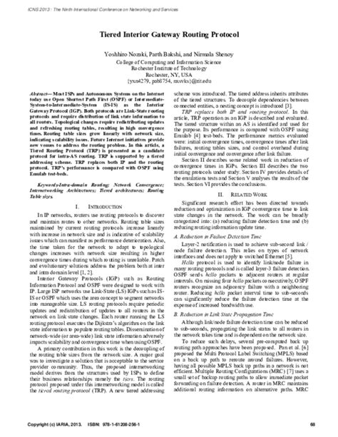 Pdf A Tiered Routing Protocol For Intra As Routing