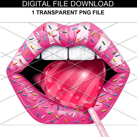 Candy Lips Png Lips With Lollipop Pink Lips Lollipops Etsy