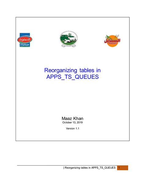 Reorganizing Aq Tables In Appstsqueues In Ebs R121r122 Docx