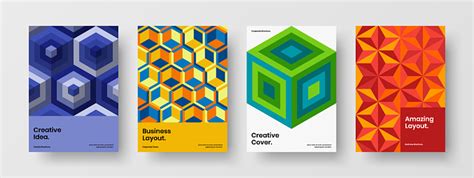 Komposisi Tata Letak Desain Vektor A4 Handbill Yang Jelas Set Konsep