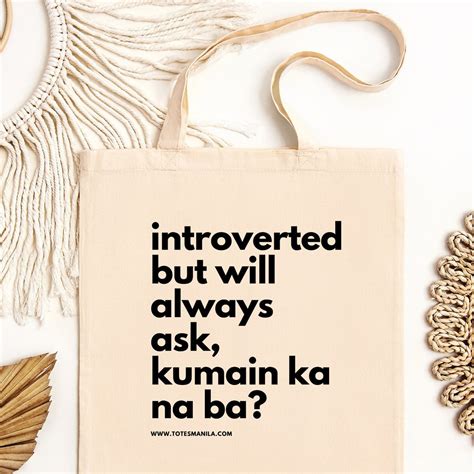 Filipino Tote Bag Introvert Philippines Art Canvas Bag Pinoy Pride