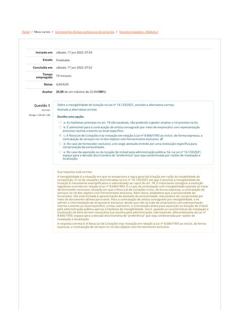Exercício Avaliativo Módulo 2 Revisão Da Tentativa Pdf Justiça