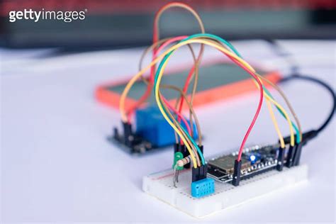 Electronic Devices Leds Resistors And Microcontrollers On An