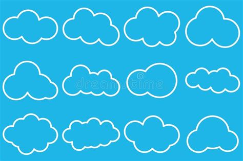Clouds Line Icon Set Vector Illustration Stock Vector Illustration