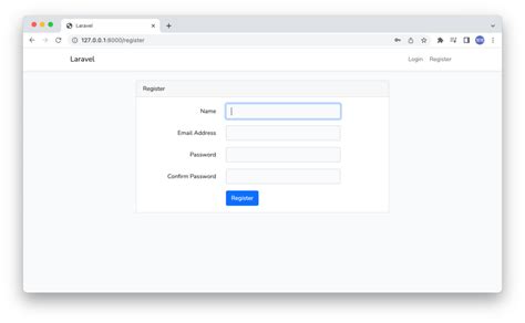 Laravelでlaravel Uiパッケージを利用して認証設定cssはbootstrap アールエフェクト