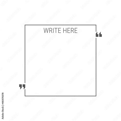 Square Quote Box Frame Texting Quote Box Blank Template Quote Text Box Design Quotation