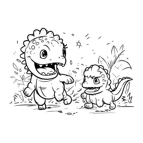 공 ⁇ 과 악어 만화 ⁇ 터 일러스트레이션 색칠 책 프리미엄 벡터