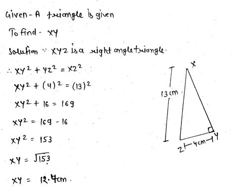 Solved Using Pythagoras Theorem Calculate The Length Of Xy Give Your Answer In Centimetres