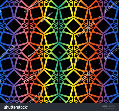 Abstract Rainbow Pattern On Black Background