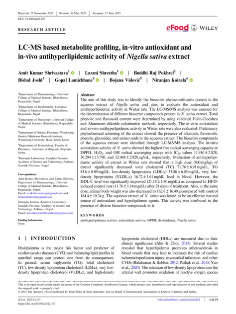 lc ms based metabolite profiling in vitro antioxid pdf high