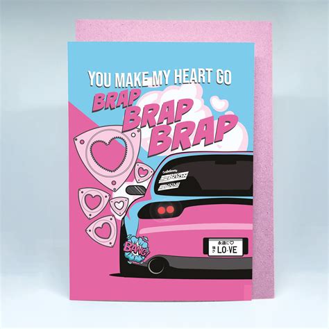 Brap Brap Brap Mazda Rx7 Valentines Card Carfectionery