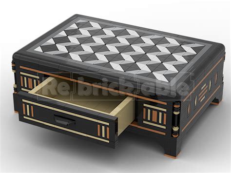 Lego Moc Box With Drawer And Inlaid Marquetry Style Detailing By Marty
