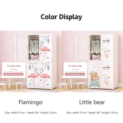 Mengni ตู้เสื้อผ้าเด็ก ตู้เสื้อผ้าลายการ์ตูนเด็กที่เก็บของประตูคู่และลิ้นชัก4ชั้น5ชั้น พร้อม